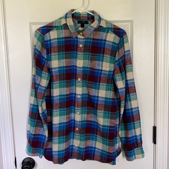 J. Crew | Tops | J Crew Plaid Flannel Shirt | Poshmark